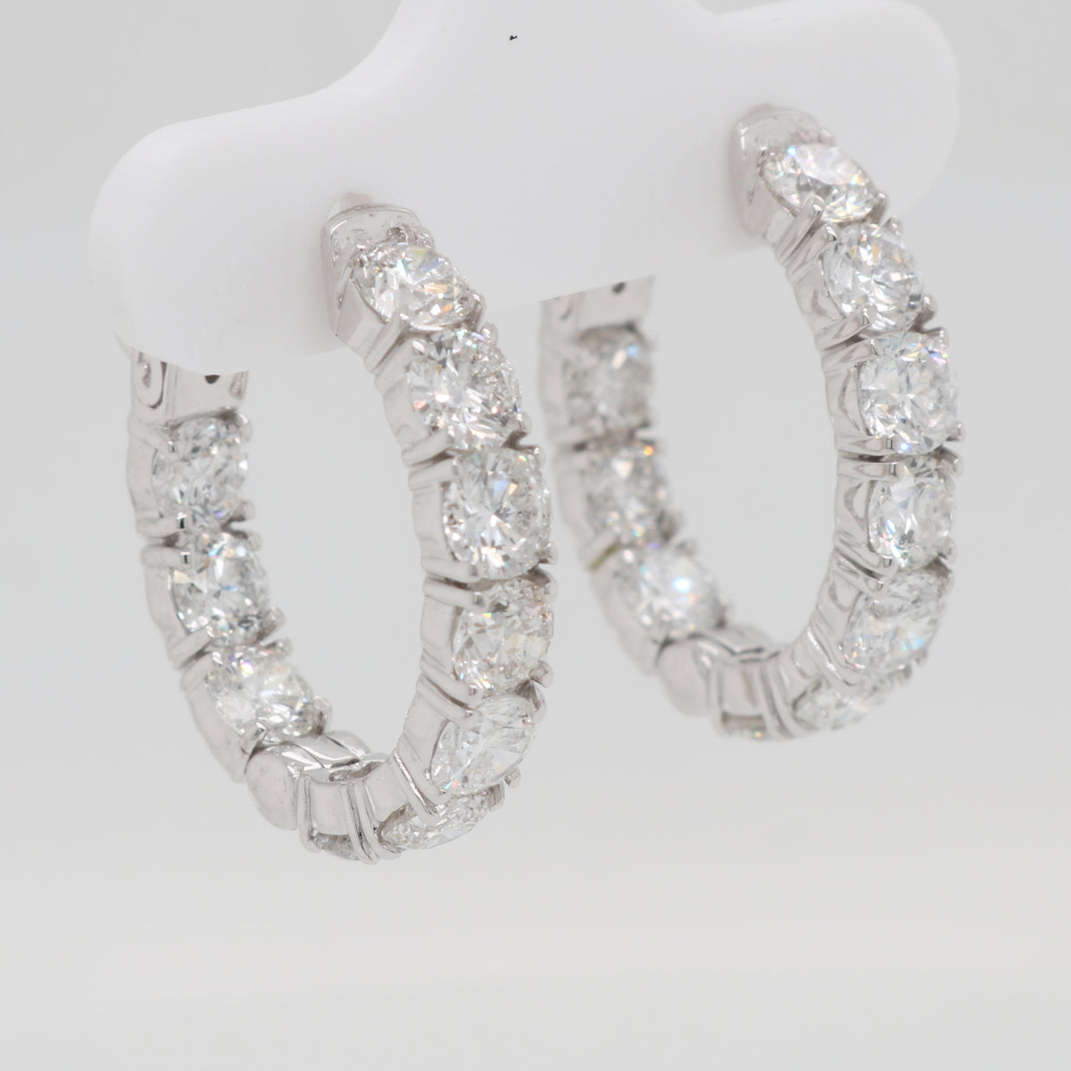 Inside Out Diamond Oval Hoops - 5.00ct – Siroo